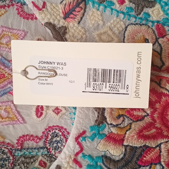 Johnny Was | Tops | Johnny Was Rangoon Blouse New With Tags Size Med ...